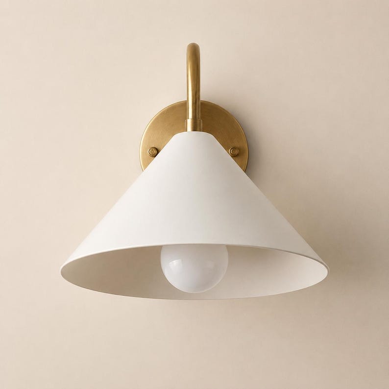 Buy Modern Cone Wall Sconce for Bedside Lighting - Minimal Reading Lamp ...