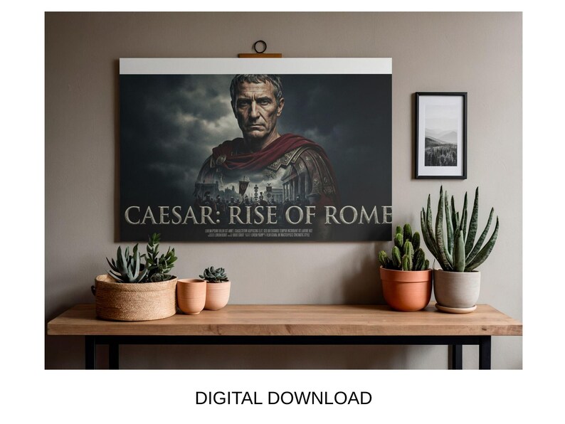 Julius Caesar Movie Poster, Roman Empire Wall Art, Stoic Office Decor ...