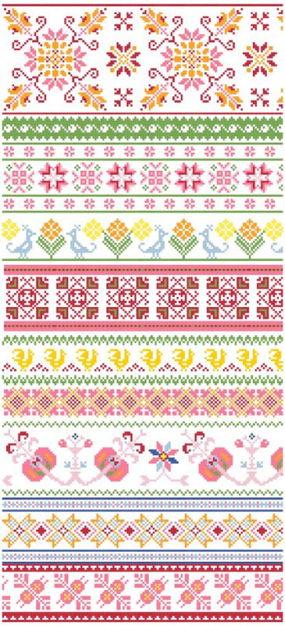 Baltic Folk Borders Cross Stitch Pattern PDF - Etsy