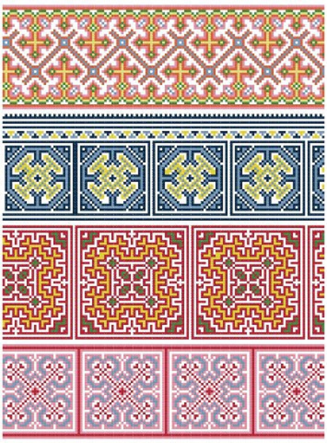 Hmong Inspired Cross Stitch Border Collection 1 PDF Pattern - Etsy