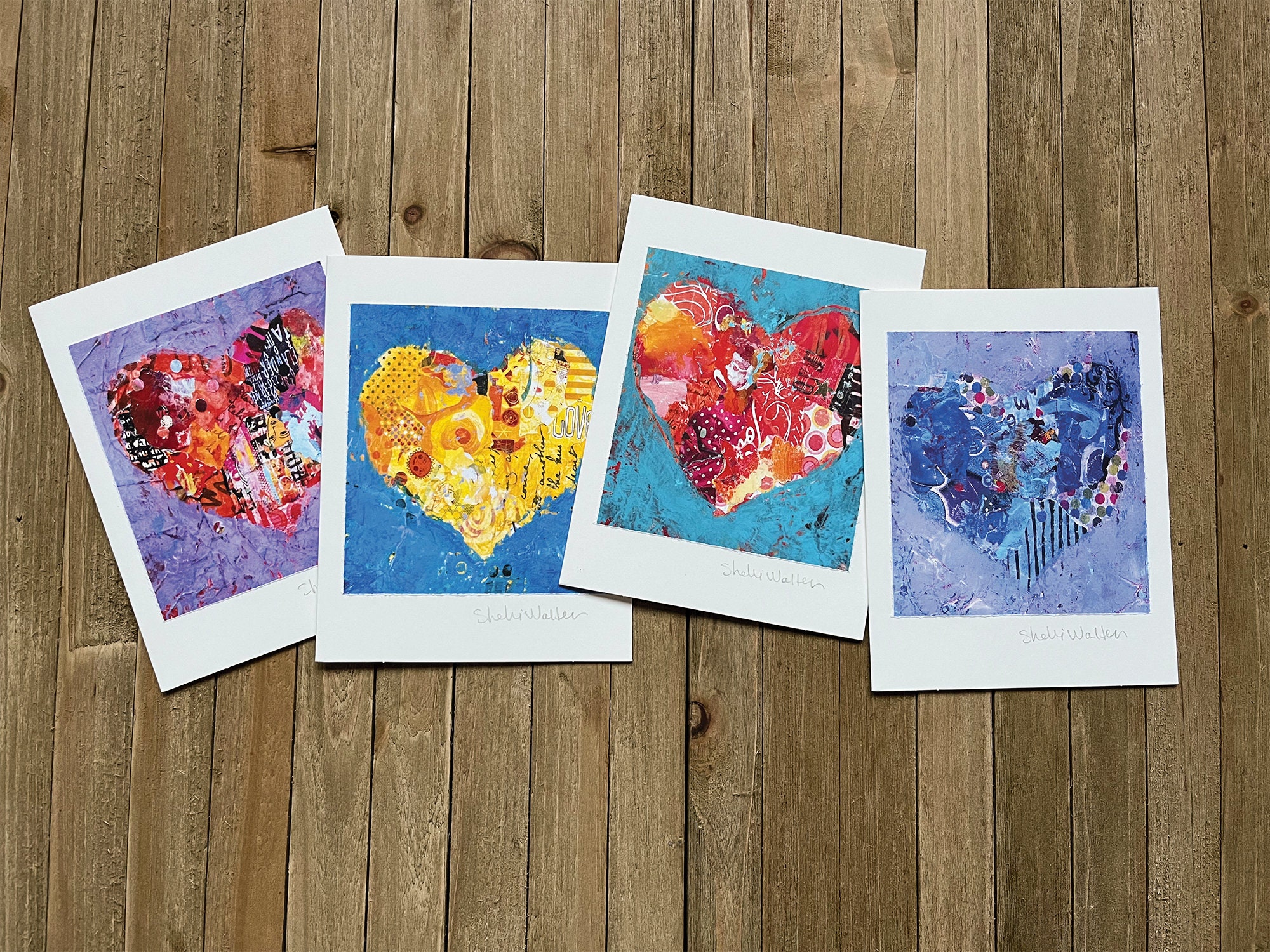 Love Heart Note Cards Set II - Etsy