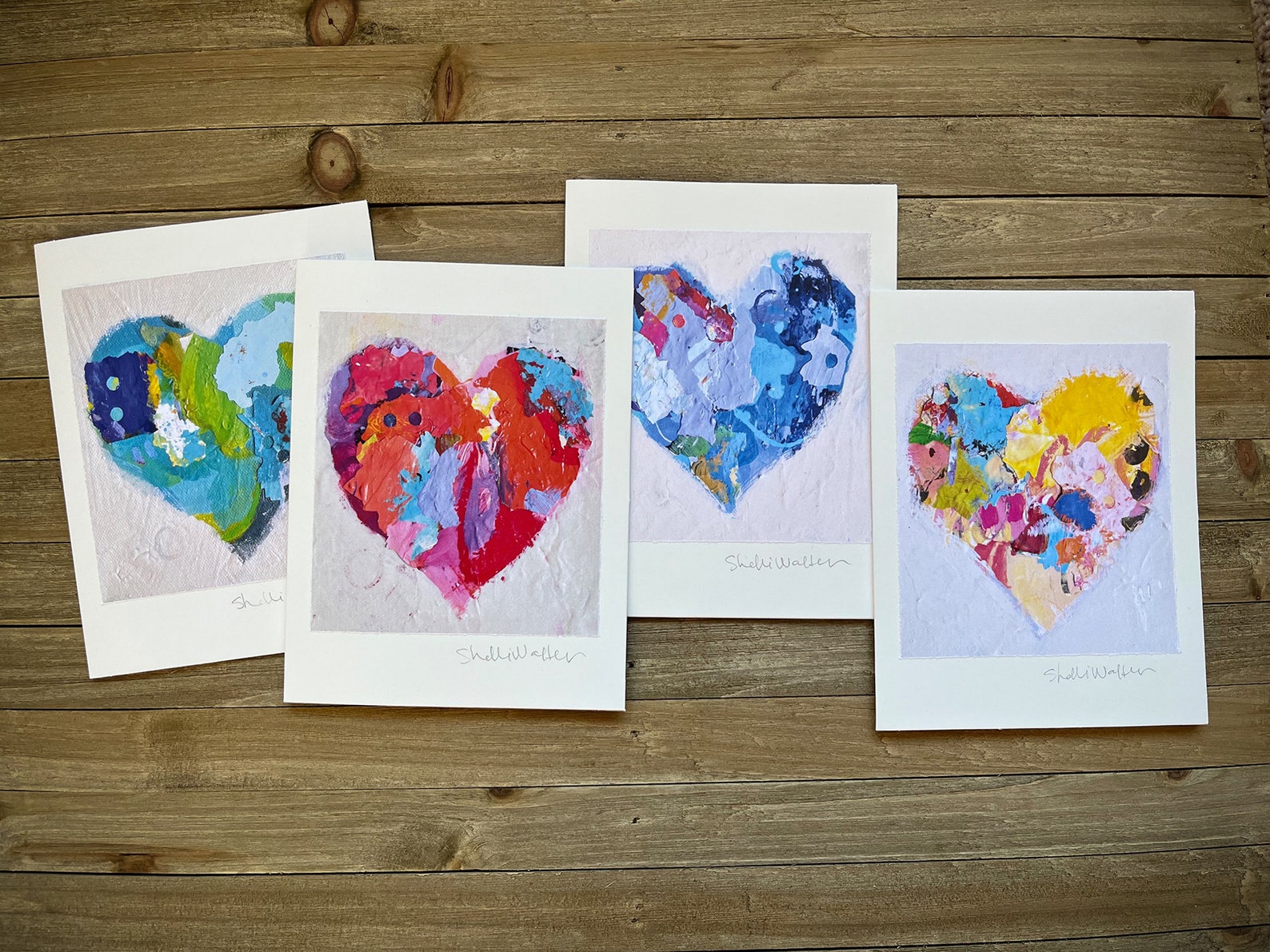 Love Heart Note Cards Set III - Etsy