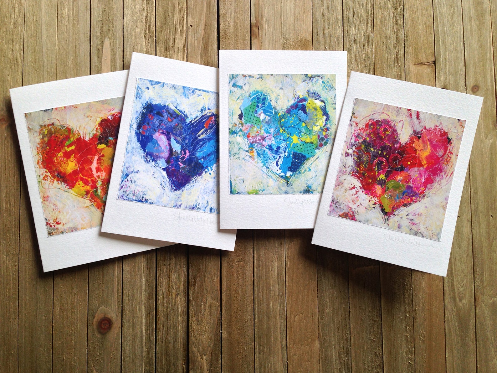 Love Heart Note Cards Set I - Etsy