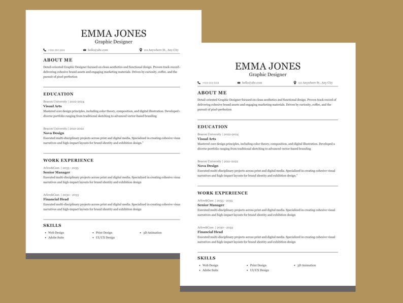Resume Template ATS Friendly | Canva Editable Professional CV | Clean ...
