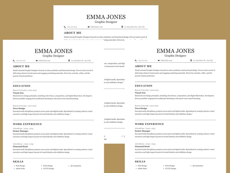 Resume Template ATS Friendly | Canva Editable Professional CV | Clean ...