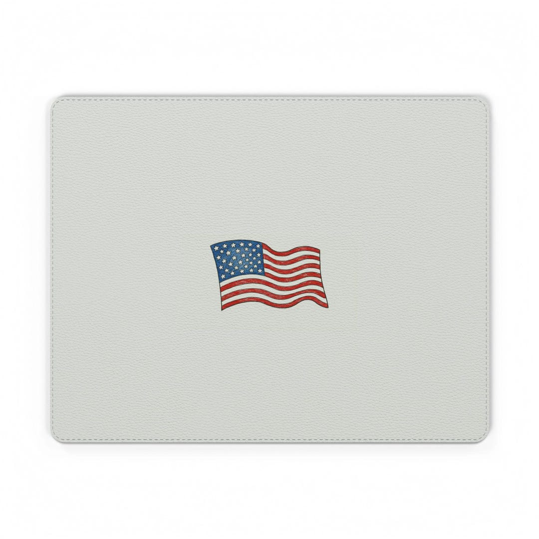 Waving American Flag Mouse Mat | PU Leather Patriotic Desk Accessory - Etsy