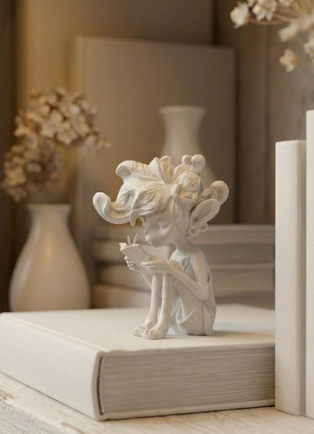Decorative Sculpture of a Seated and Reading Figure | Statue – Modern ...