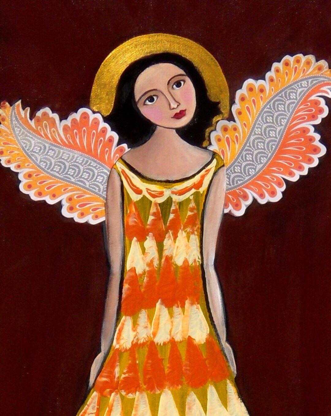 Folk Art Angel Print 8x10 Signed Moondance - Etsy