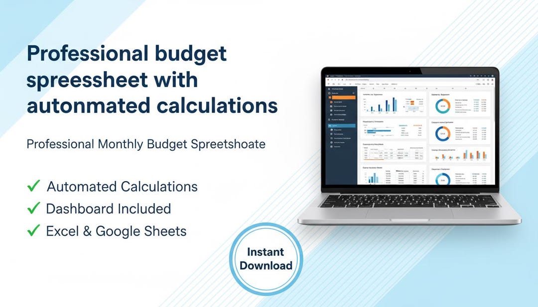 Monthly Budget Spreadsheet | Excel Finance Tracker With Dashboard ...
