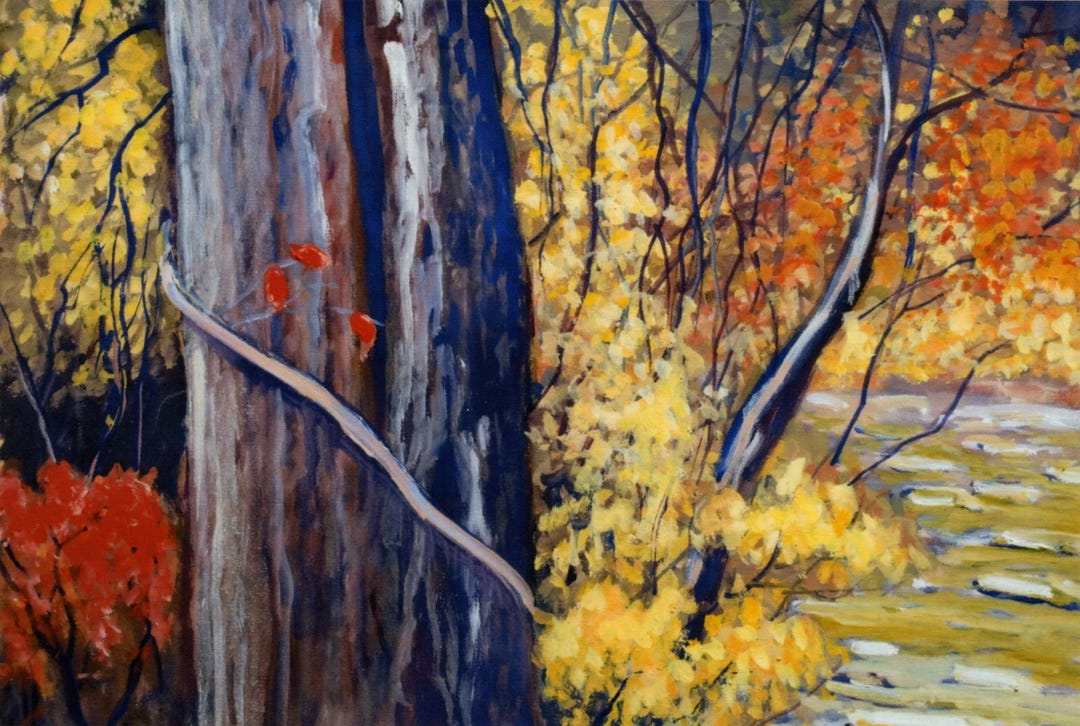 Tree by the Brook - Oil Painting Print - Etsy