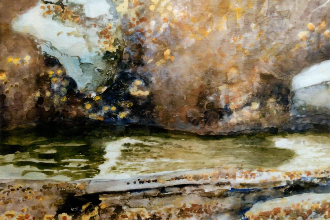 Rushing Water - Water Color Painting Print - Etsy