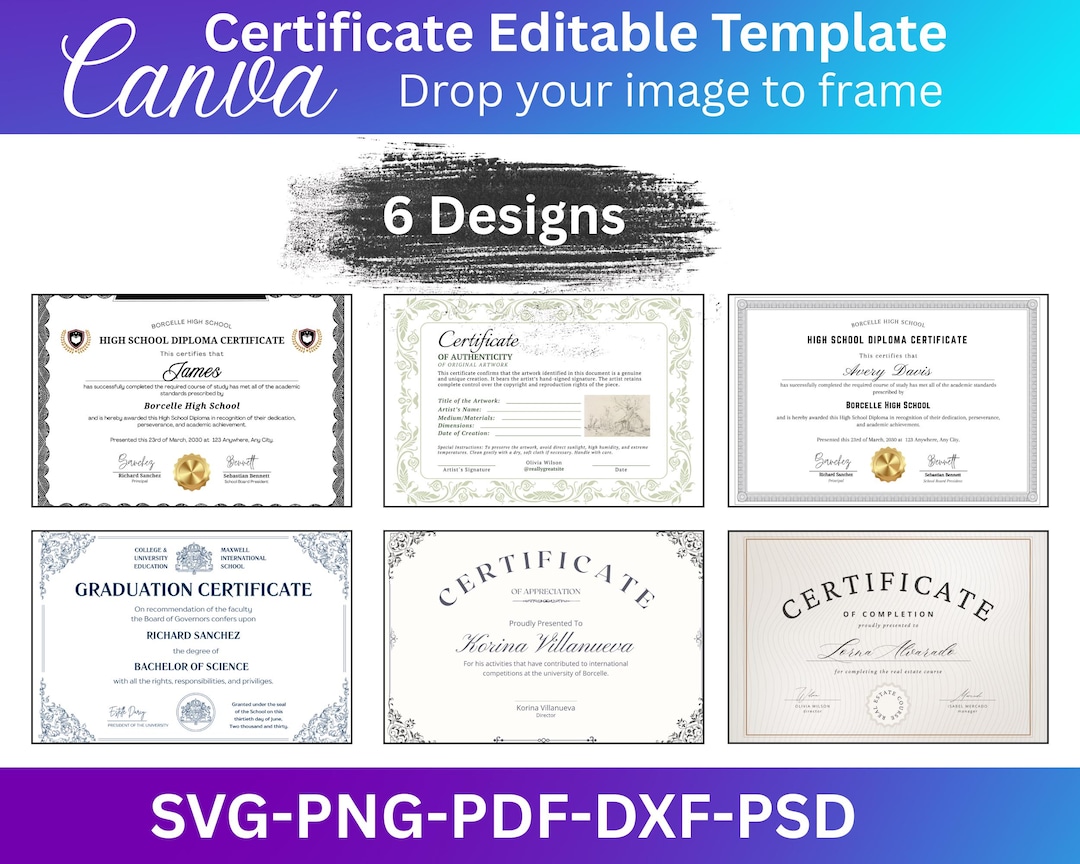 Editable Diploma Certificate Template | School, College & University ...