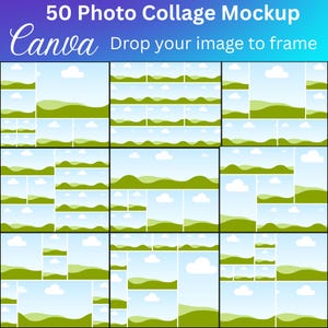 50 Photo Collage Canva Editable Template Drag Drop Frames Family ...