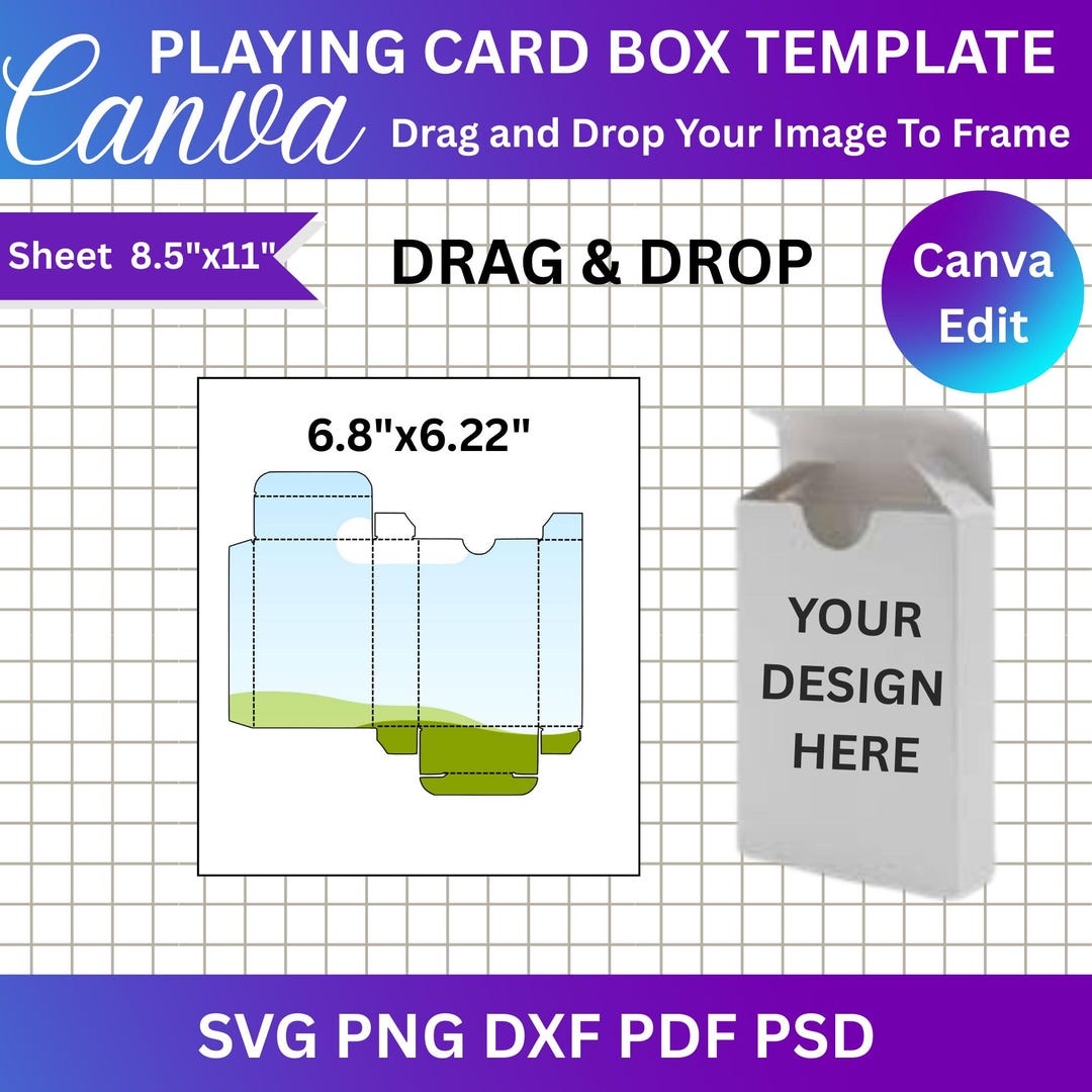 Blank Playing Card Box SVG Cut File Template - Etsy