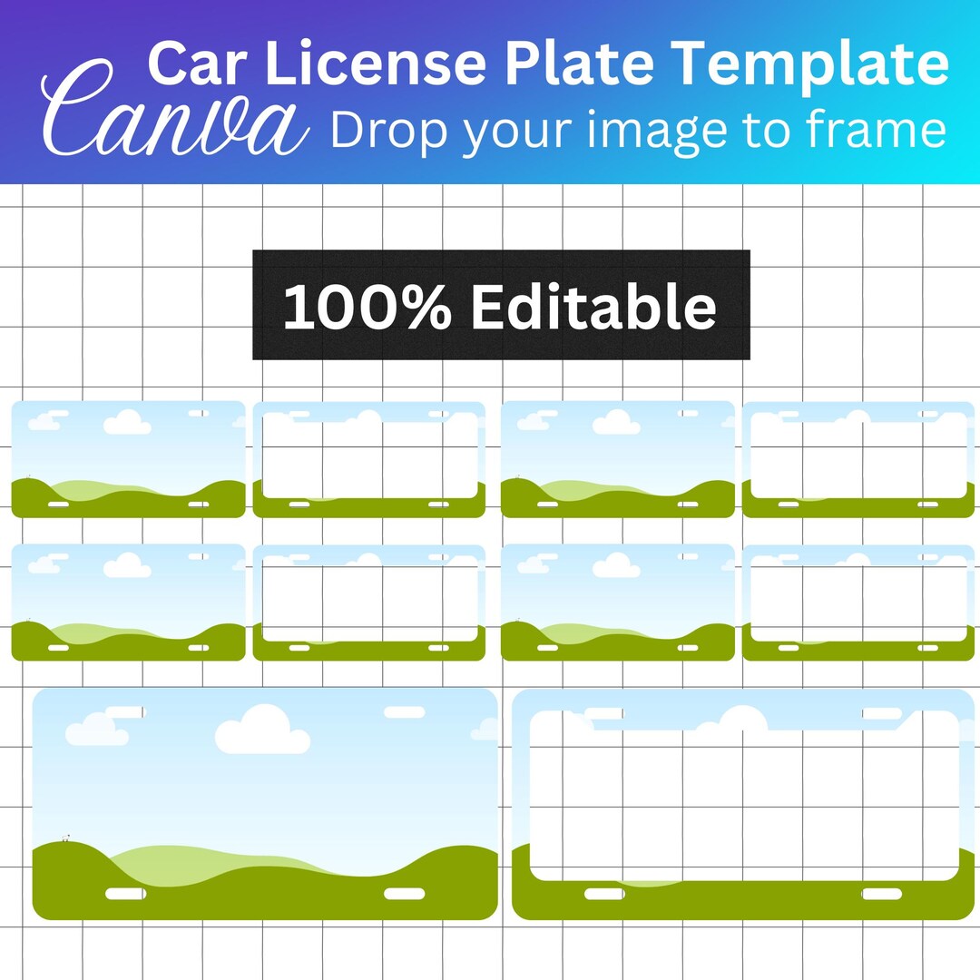Canva Car License Plate Template | SVG PNG Design - Etsy