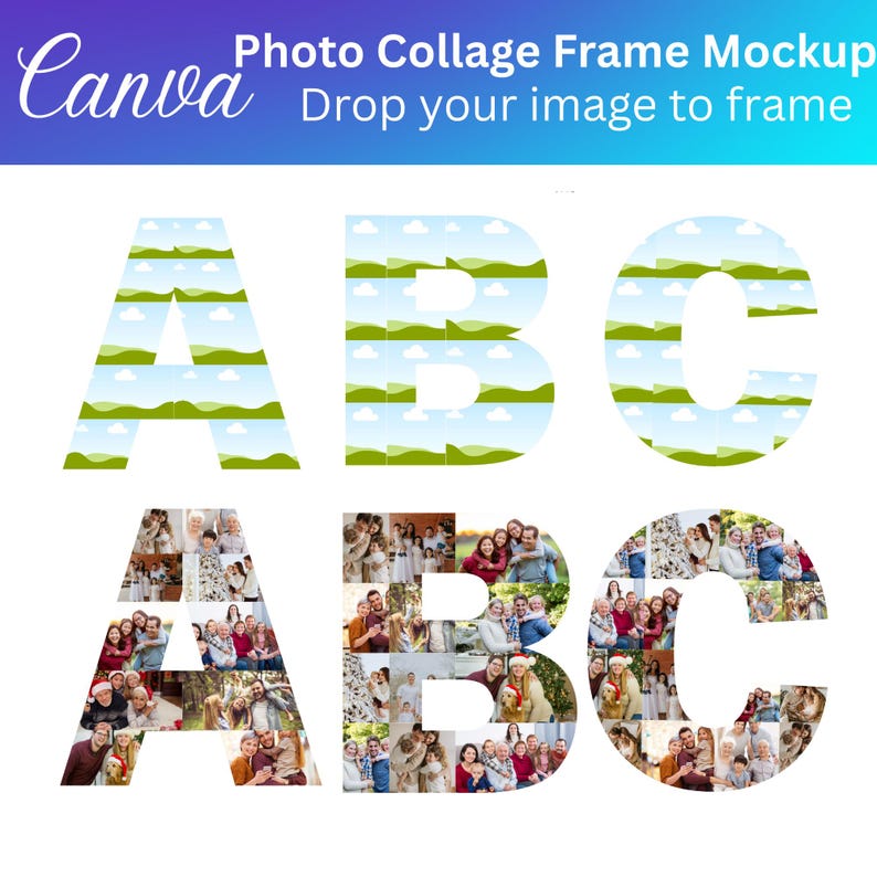 Canva Photo Collage Letters Numbers Editable Template Mom Alphabet ...