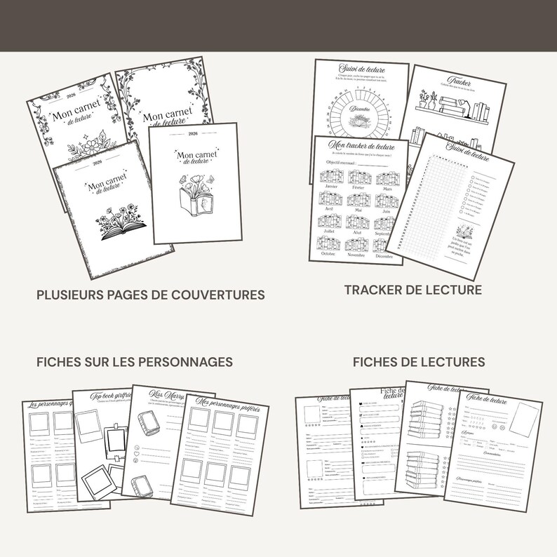 Printable Reading Journal – Complete Notebook to Track, Organize and ...