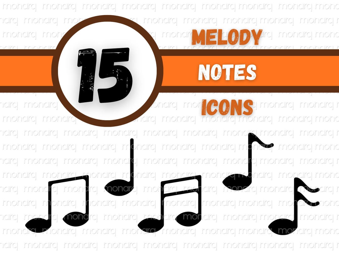 15 Melody Note Icons – Music Clipart Digital Files - Etsy