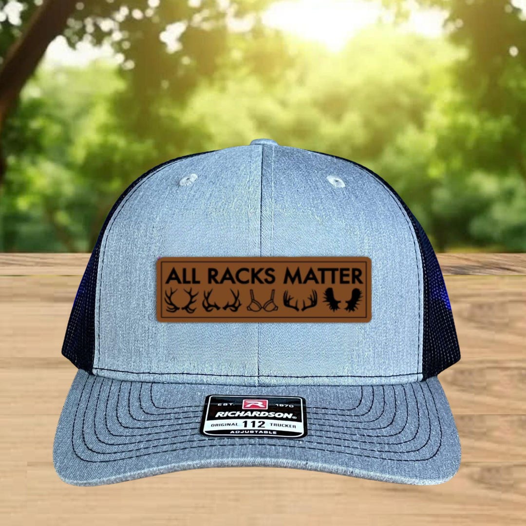 All Racks Matter Hat, Leather Patch Trucker Hat, Deer Hunting Cap - Etsy