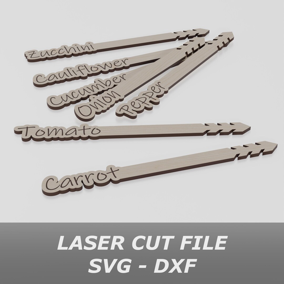 Vegetable Garden Markers Laser Cut File SVG DXF | Plant Labels | Garden ...