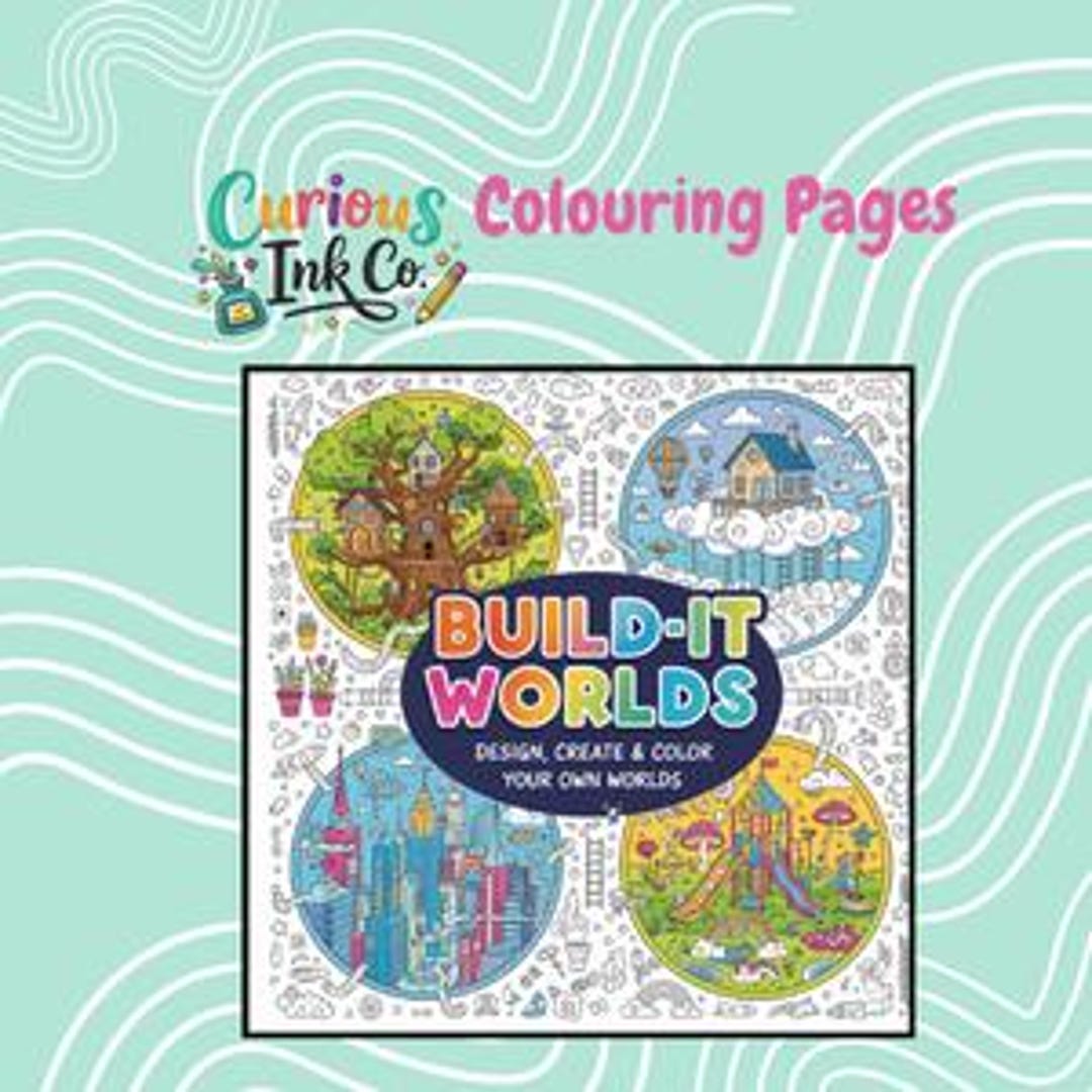 Build-it Worlds Colouring Pages, Kids 9-12, Digital Download, Create ...