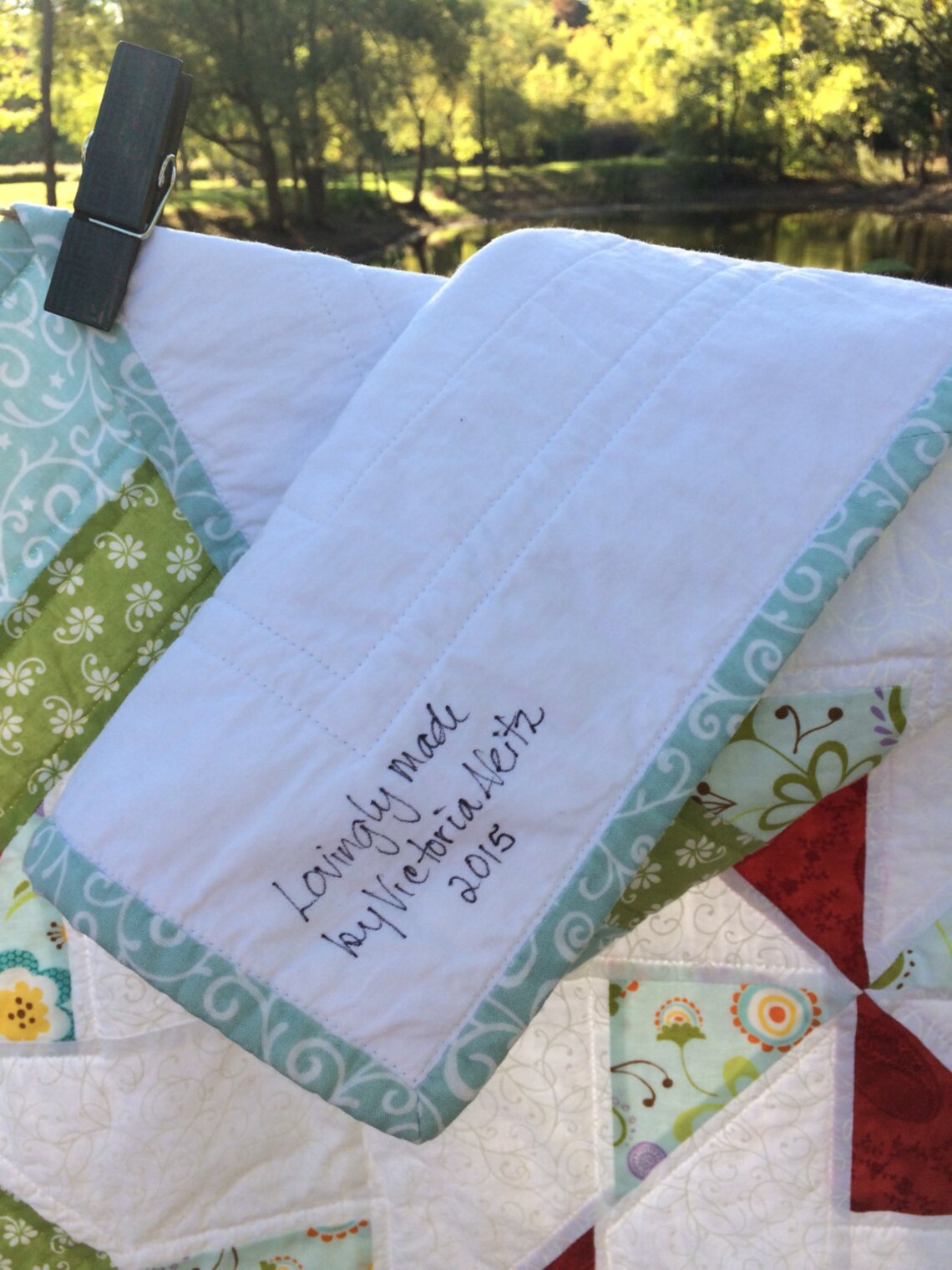 Red Aqua Modern Pinwheel Quilt Homemade Quilt Modern - Etsy