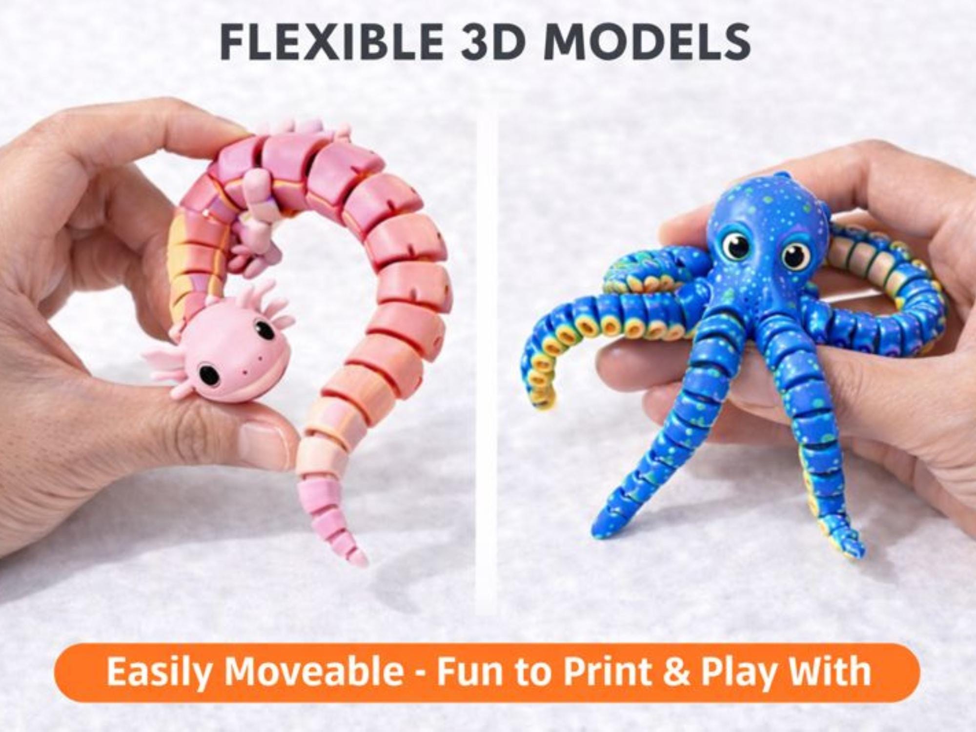80+ Flexi Animals STL Bundle | 3D Print Files | Printable Flexi Toys ...
