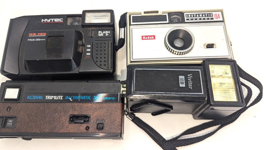 Vintage 1980s Kodak Instamatic, Kodak Trimlite, Hytec, Film Camera Lot ...
