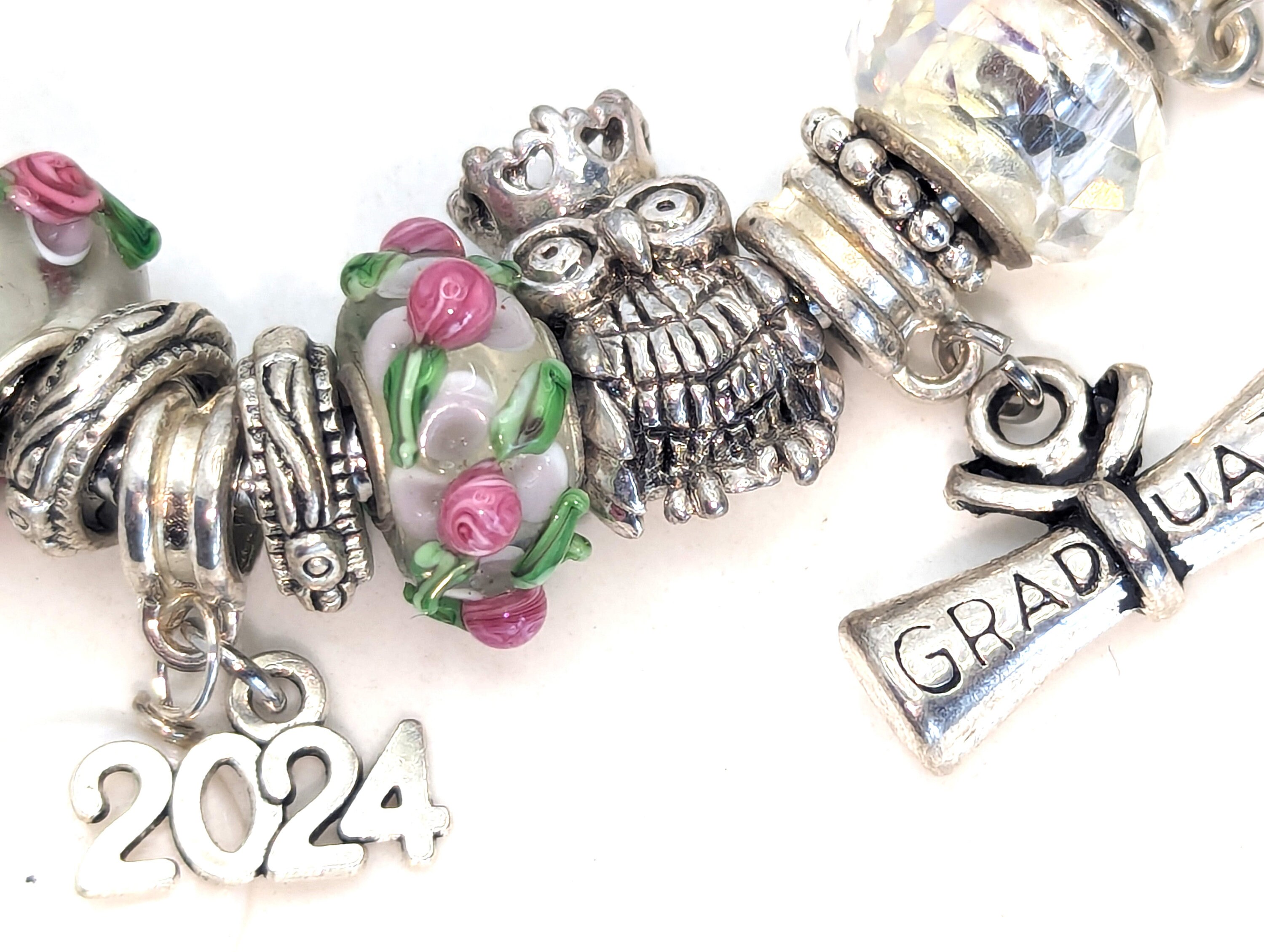 2024 Graduation Charm Bracelet on Stainless Steel Chain, Graduation ...