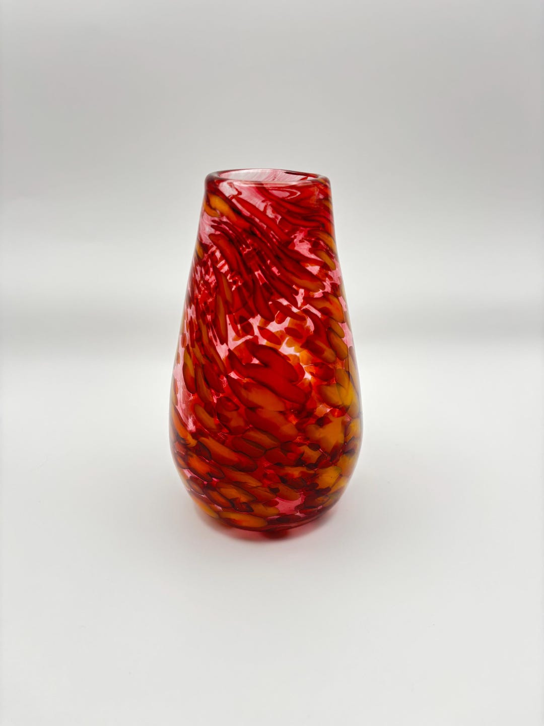 Hand Blown Glass: Ruby Fire Vase - Etsy