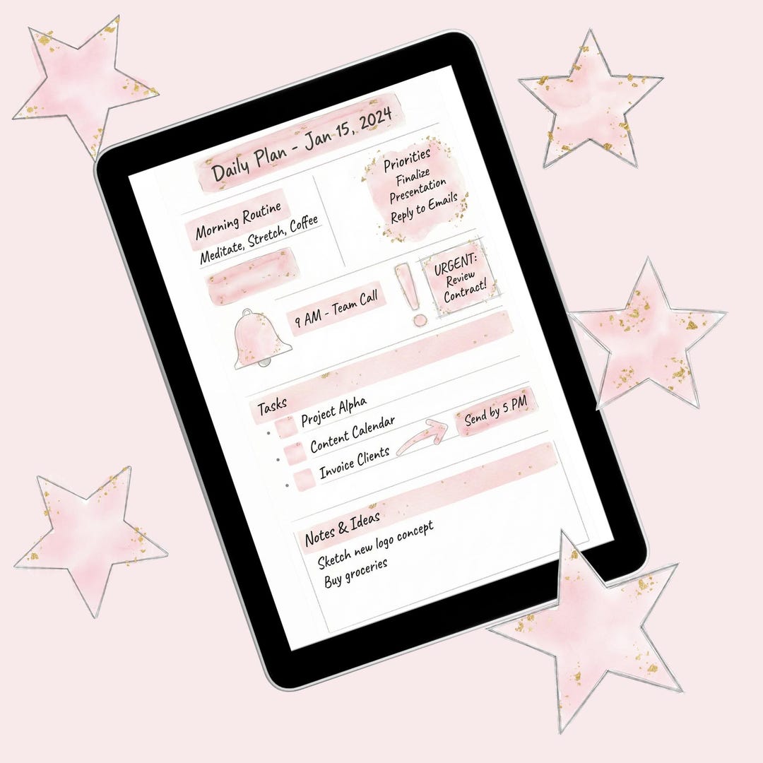 Digital Planner Stickers Set | Hand Drawn Pastel Icons | Graphite ...
