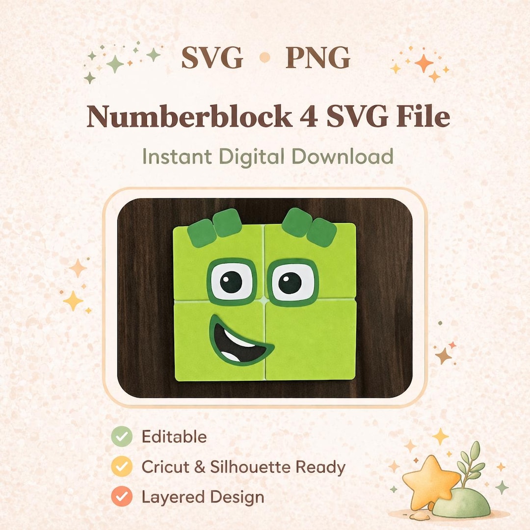 Number -inspired Character SVG and PNG – Digital Download - Etsy