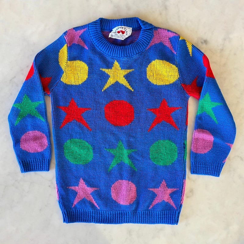 90s Colorful Sweater - Etsy