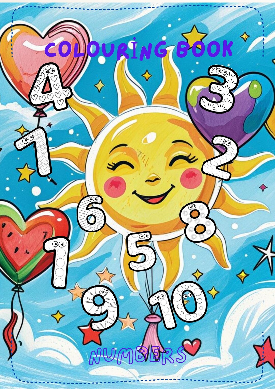 Numbers 1-10 Coloring Book for Kids, Educational Preschool Worksheets ...