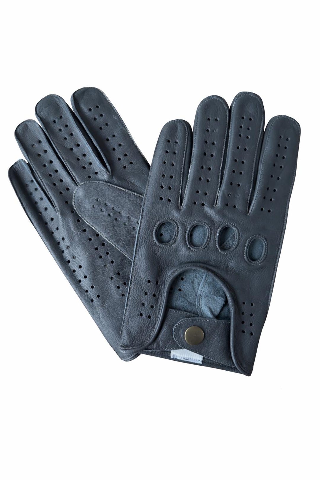 MEN'S Grey CHAUFFEUR SHEEPSKIN Leather Car Driving Gloves (finished ...