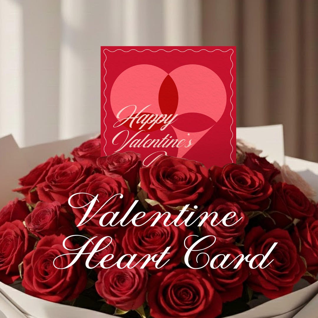 Valentine Heart Card Set | Printable Valentine Cards | 5 Designs | 3 ...