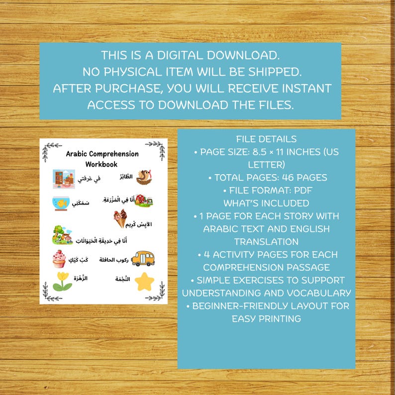 Arabic Reading Comprehension Worksheets for Kids | Beginner Arabic With ...