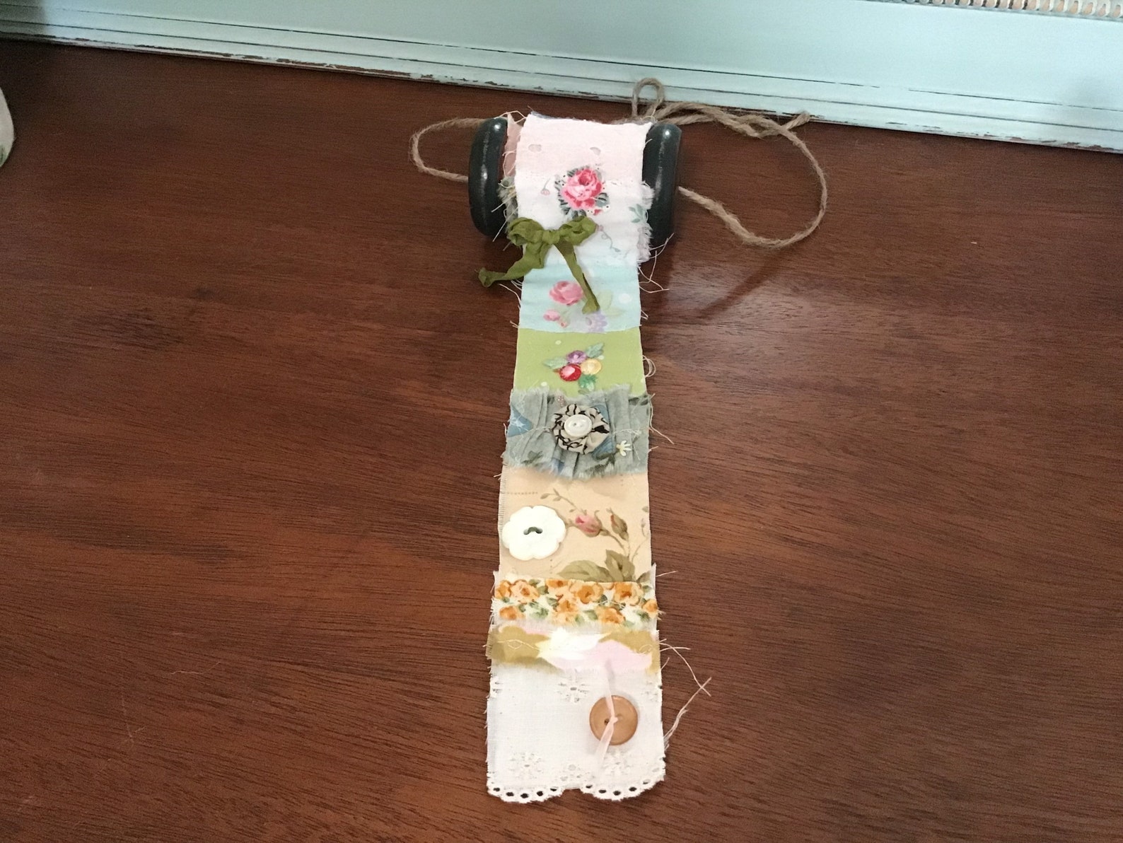 Vintage Wooden Spool Snippet Roll Handmade Craft Embellishment - Etsy