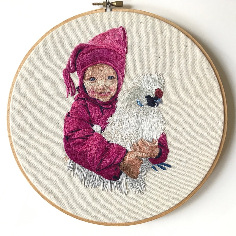 Custom Thread Painting Portrait // Embroidered Portrait // Embroidery ...