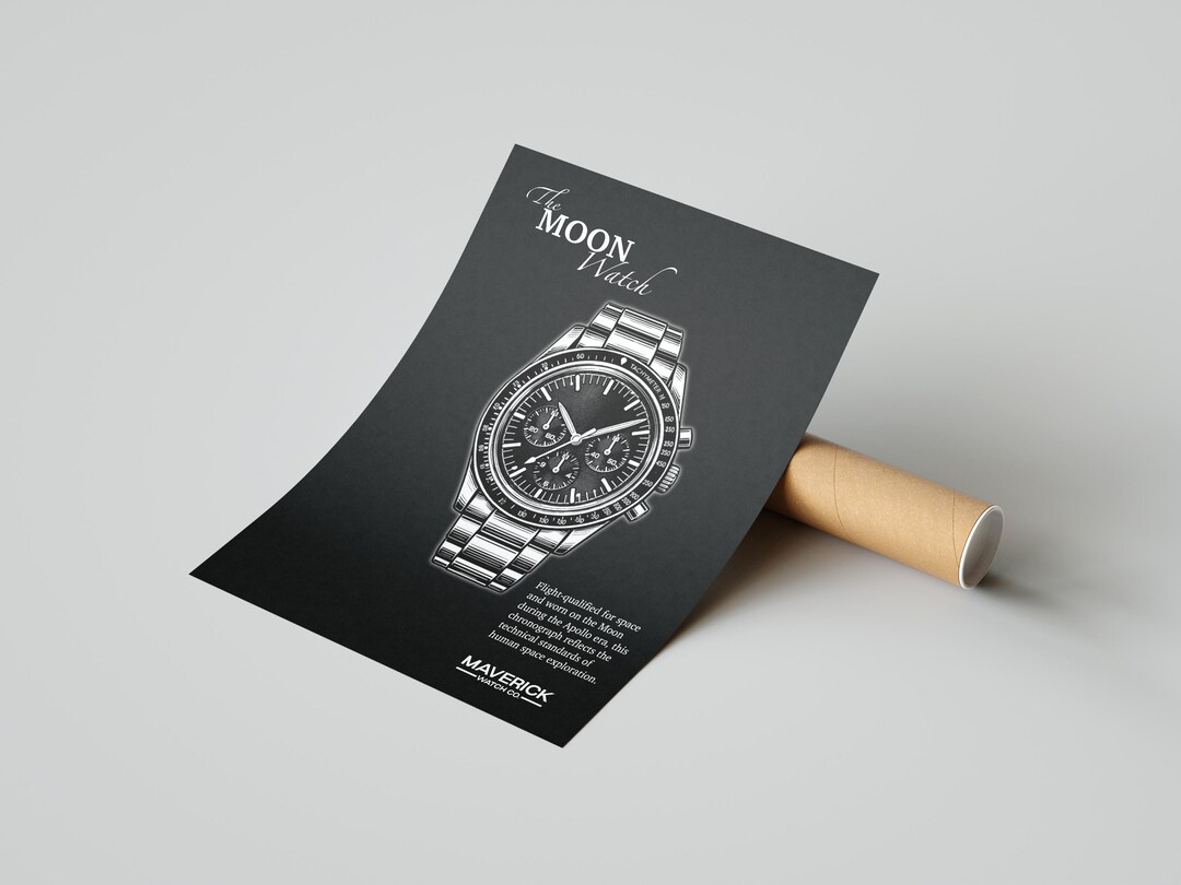 The Moon Watch – Timeless Space-inspired Watch Poster, Vintage Horology ...