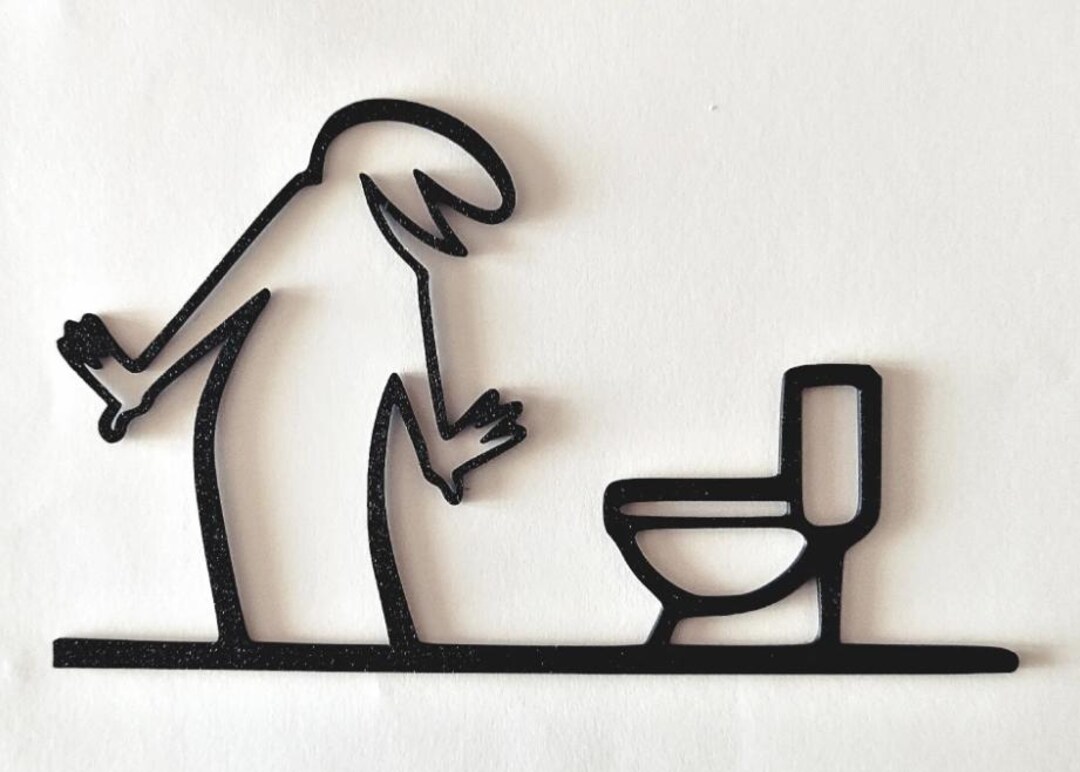La Linea Wall Decor – Modern 3D Toilet Indicator - Etsy