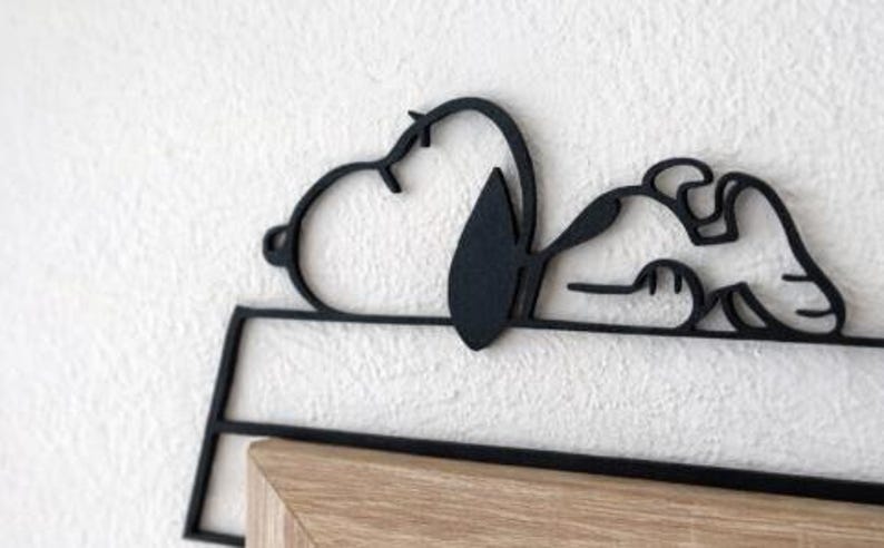 Snoopy Door Corner Decoration – 3D Printed PLA Wall Art – Peanuts Home ...