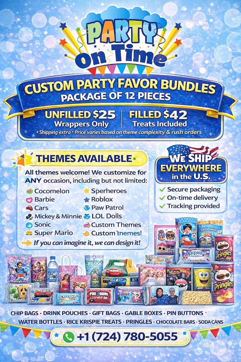 Custom Party Favor Bundle - Etsy
