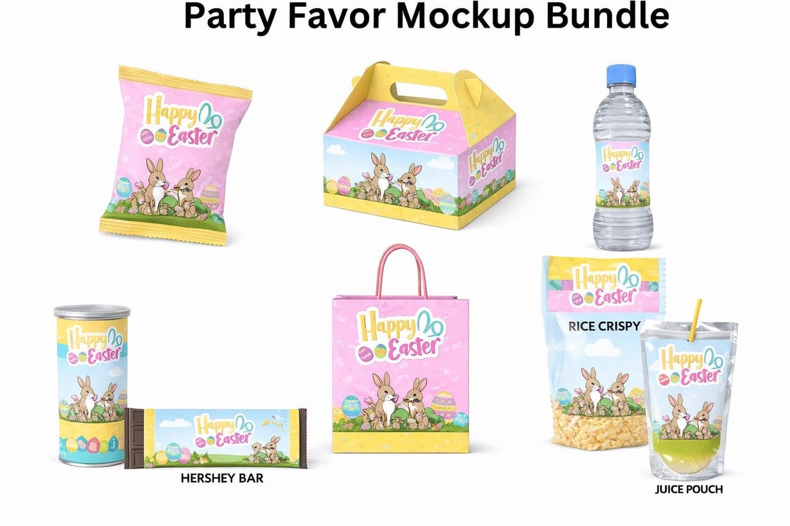 Easter Party Favor Templates Bundle – Editable Digital Download ...