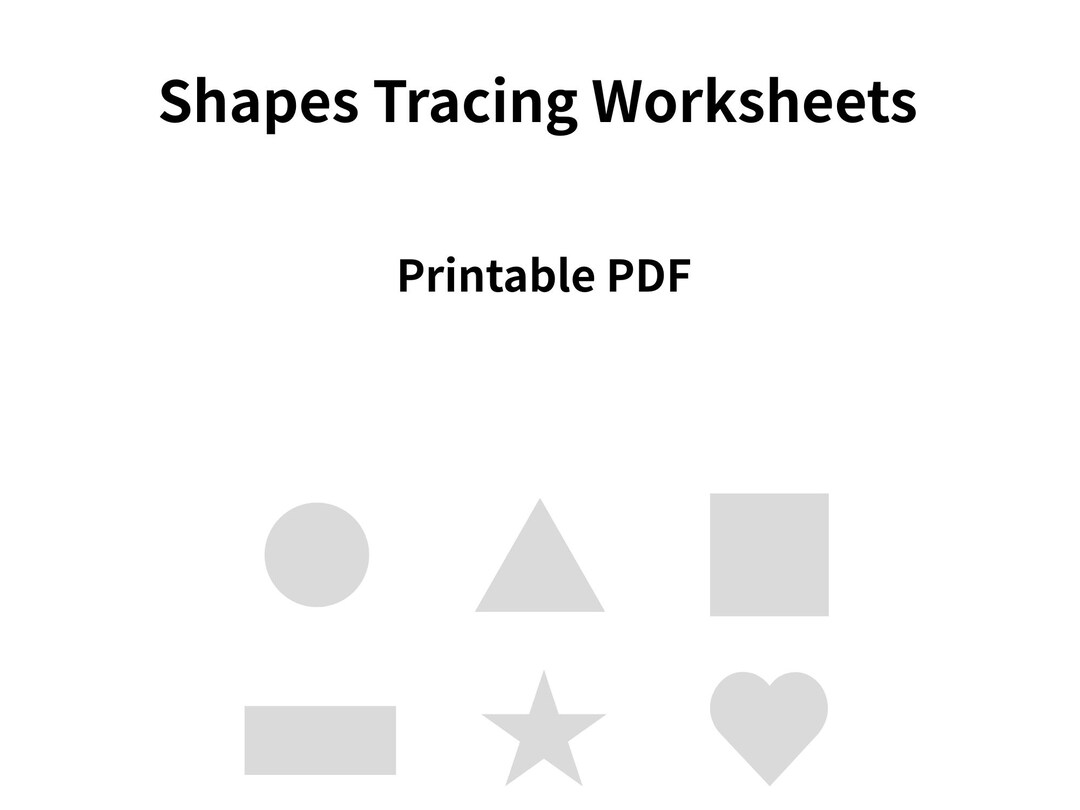 Shapes Tracing Worksheets | Printable PDF for Preschool | Ages 3–5 - Etsy