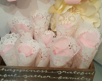Wedding petal cones | Etsy