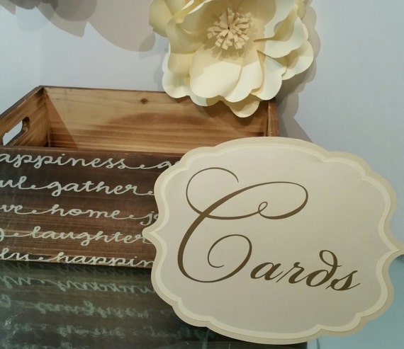 Card Sign Sign for Cards Gold Viynl Letting on Ivory Card | Etsy
