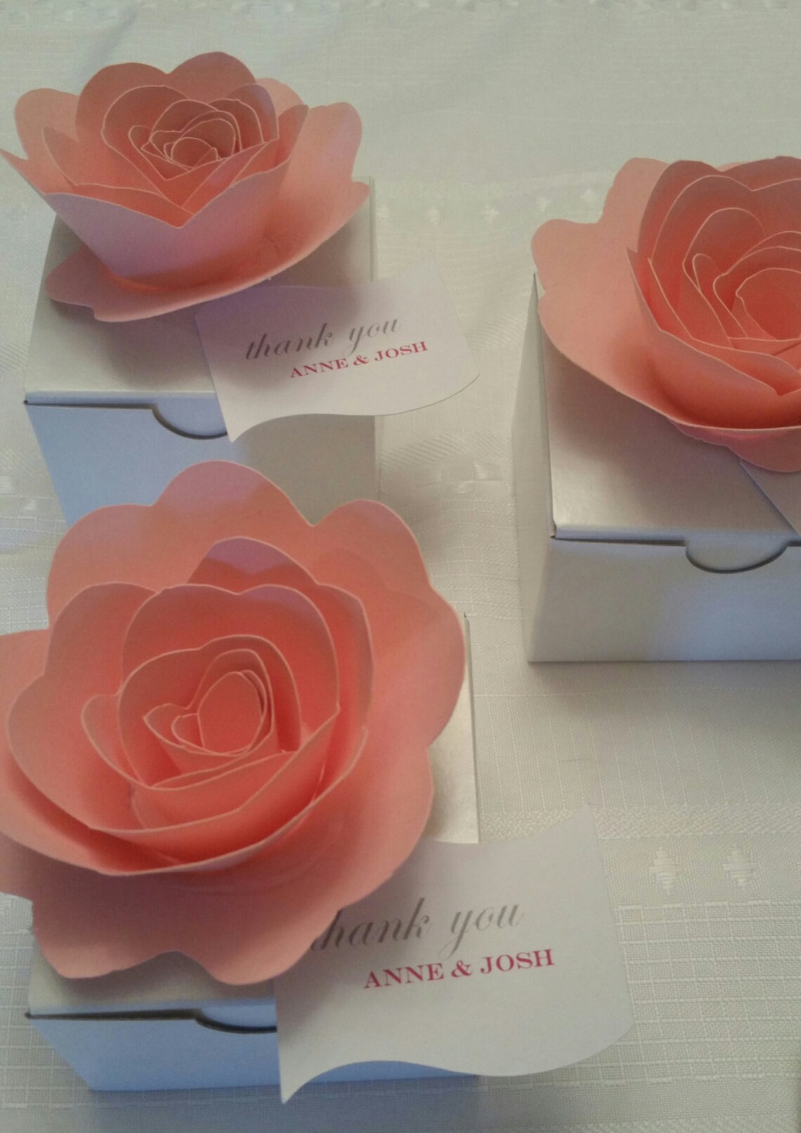 Small Paper Roses Flowers Favor Box Toppers Napkin Decor - Etsy