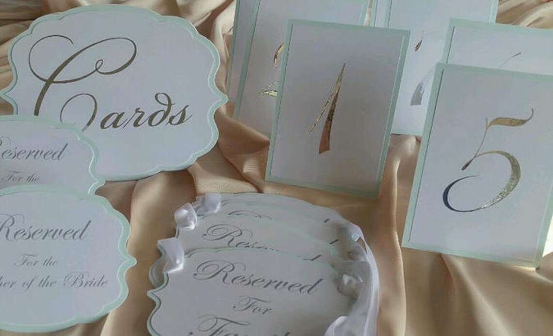 TABLE NUMBERS Table Number Tent Cards White With Silver Foil - Etsy