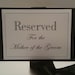 Reserved Ceremony Sign 5x7 With Satin Ribbon Set of 4 - Etsy